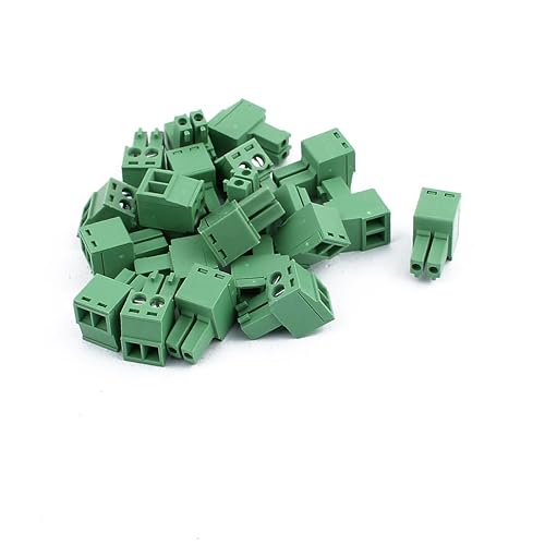 uxcell 20Pcs 300V KF2EDGK 3.5mm Pitch 2-Pin PCB Screw Terminal Block ...