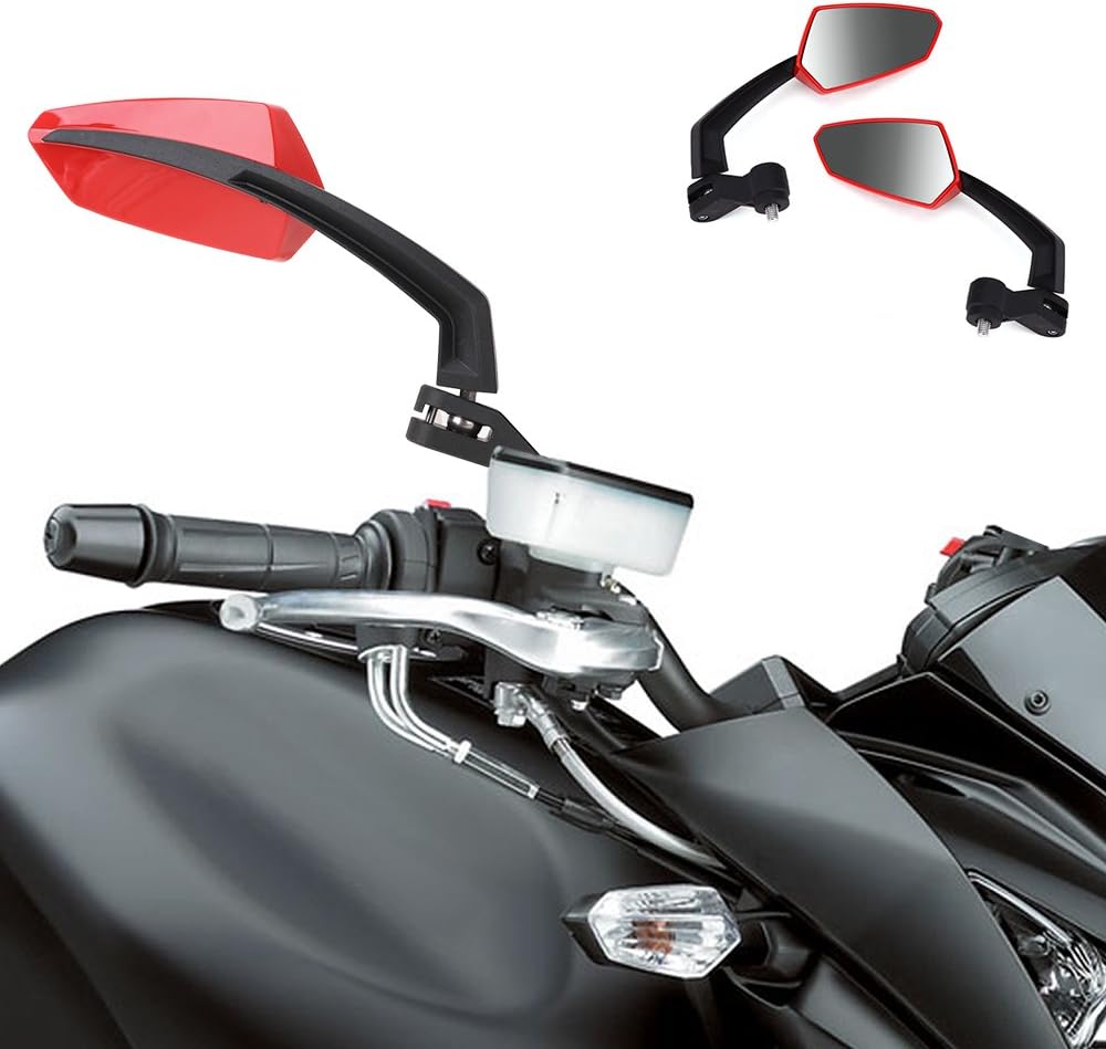 Pair Universal Motorcycle Rear View Mirrors 10mm 8mm Fitment Scooter ...