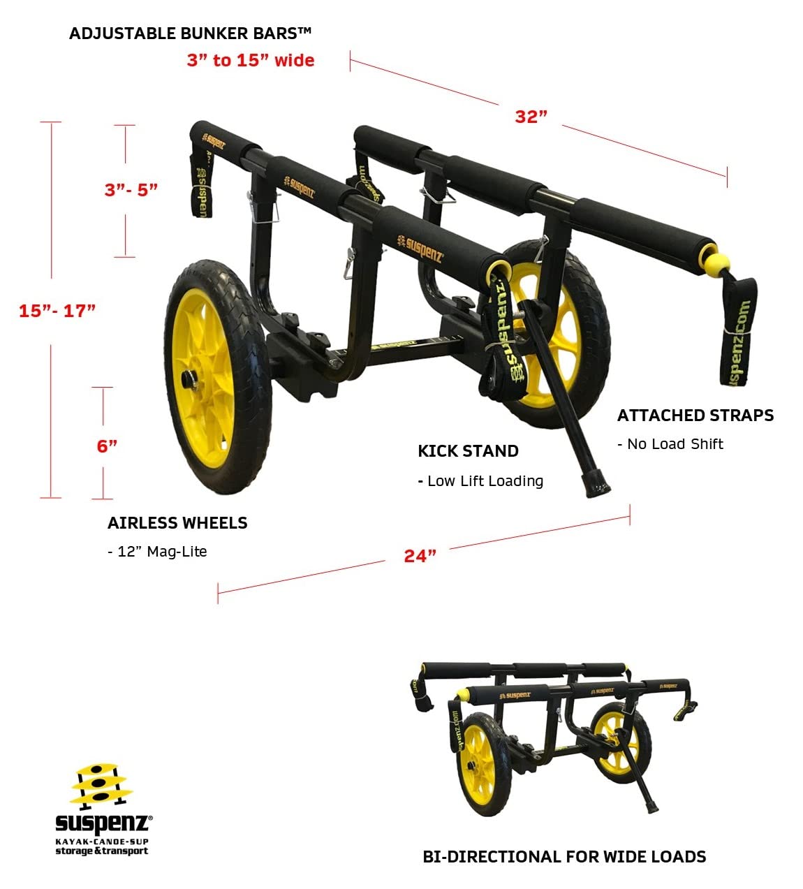 Mua Suspenz Fishing Kayak Cart Trolley | Heavy Duty Canoe Carrier ...