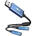 Amazon.com: MillSO USB to Dual 3.5mm Audio Jack Adapter, Sapphire Blue TRRS External Stereo ...