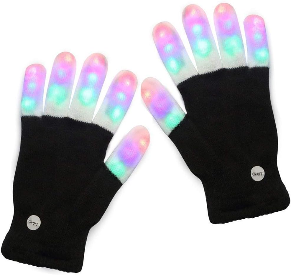 OriGlam LED Finger Lighting Gloves, Flashing Fingers Rave Gloves, LED ...