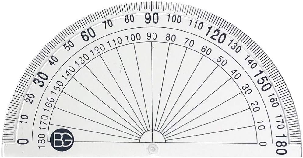 Clear Plastic Maths Angle Measure Reverse Scale 10cm Protractors 180 ...