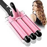 Amazon.com: 3 Barrel Curling Iron Wand - Dual Voltage Temperature Adjustable 25mm Hair Crimper,1 ...