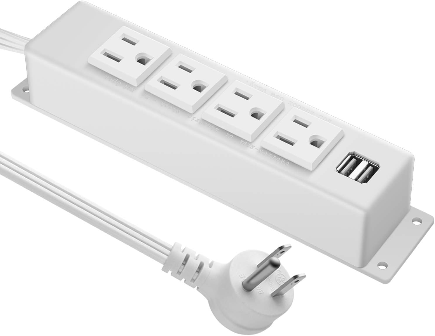 Amazon.com: Wall Mount Power Strip, Mountable Power Outlet with 4 AC ...