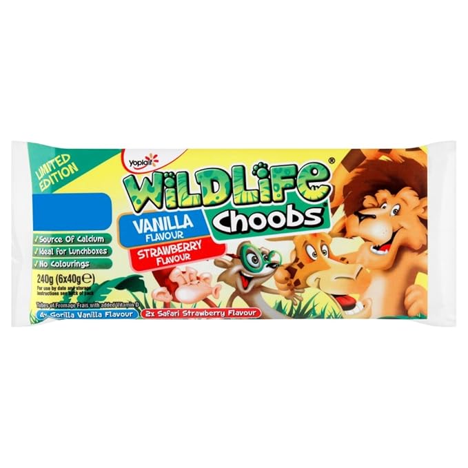 Wildlife Choobs Strawberry/Vanilla Yogurt, 6x40g: Amazon.co.uk: Grocery