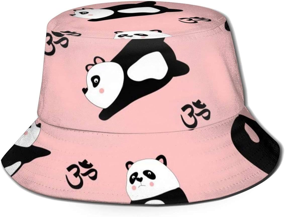 Cute Panda Yoga Flat Top Cappello da Pescatore Unisex Cappellino da ...