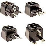 Amazon.com: European Travel Adapter Plug Set – Pack of 4 Universal USA to Europe Outlet Adapters ...