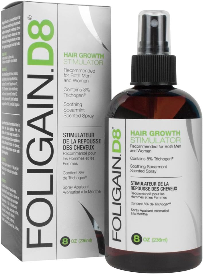 FOLIGAIN.D8® HAIR GROWTH STIMULATOR (8% Trichogen® DHT Blocker) (8oz ...