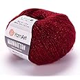 Amazon.com: YARNART Manhattan - Glittery Knitting Yarn, Sparkle Yarn ...