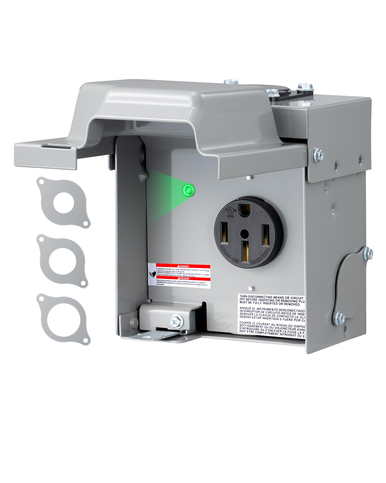 DEWENWILS 50 Amp RV Power Outlet Box, 125V/250V NEMA 14-50R RV Outlet ...