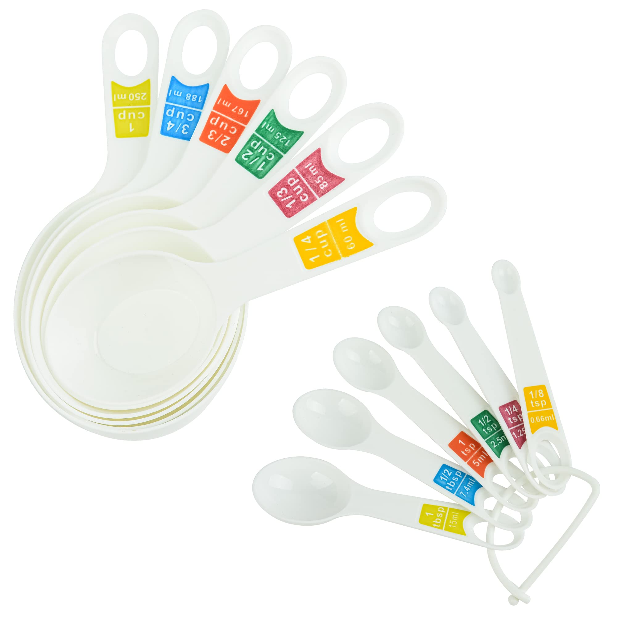 Smithcraft Measuring Cups and Spoons Set 12, Cute Plastic Measuring ...