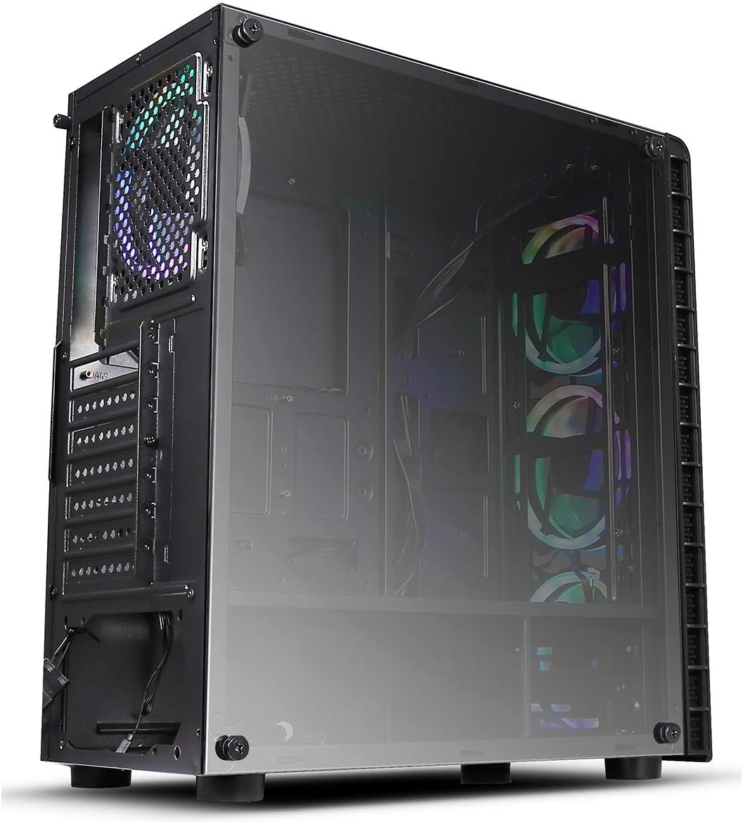 CiT Raider PC Gaming Case, Mid-Tower ATX, 6 x Halo Dual – Ring Spectrum ...