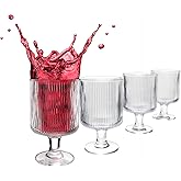 Amazon.com | Greenline Goods Ribbed Ripple Art Deco Glassware Set of 4 ...
