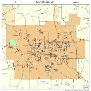 Amazon.com: Large Street & Road Map of Andalusia, Alabama AL - Printed ...