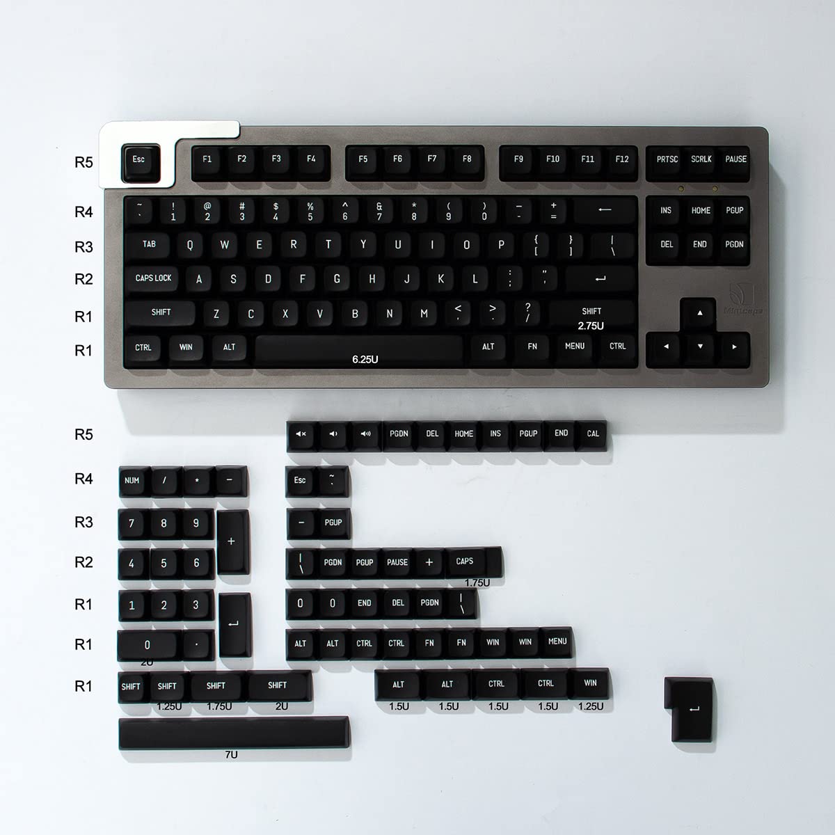 Mua Black Keycaps Doubleshot MSA Profile 150 Keys Custom Keycaps for 61 ...