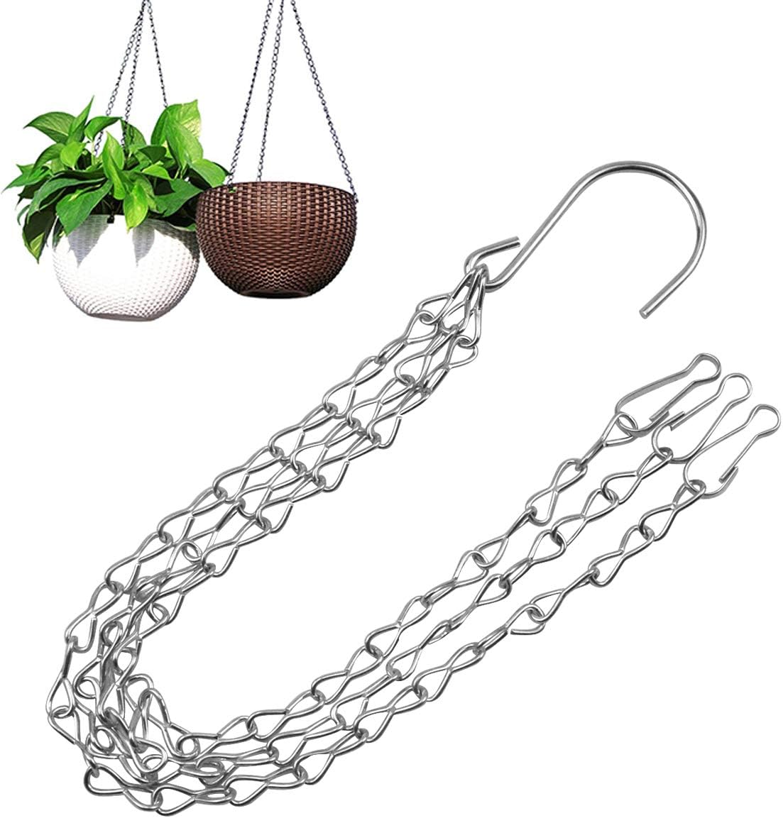3 Pack Hanging Chain with Hooks, Flower Pot Chains for Hanging Plants ...