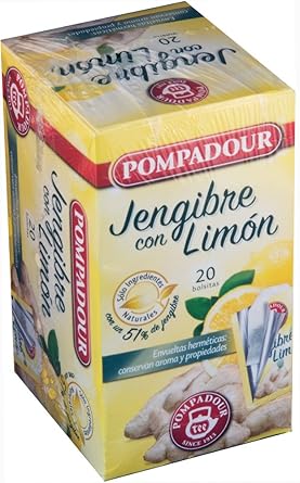 Pompadour Tea Infusion Ginger with Lemon 20 sachets - Pack of 2 (Total ...