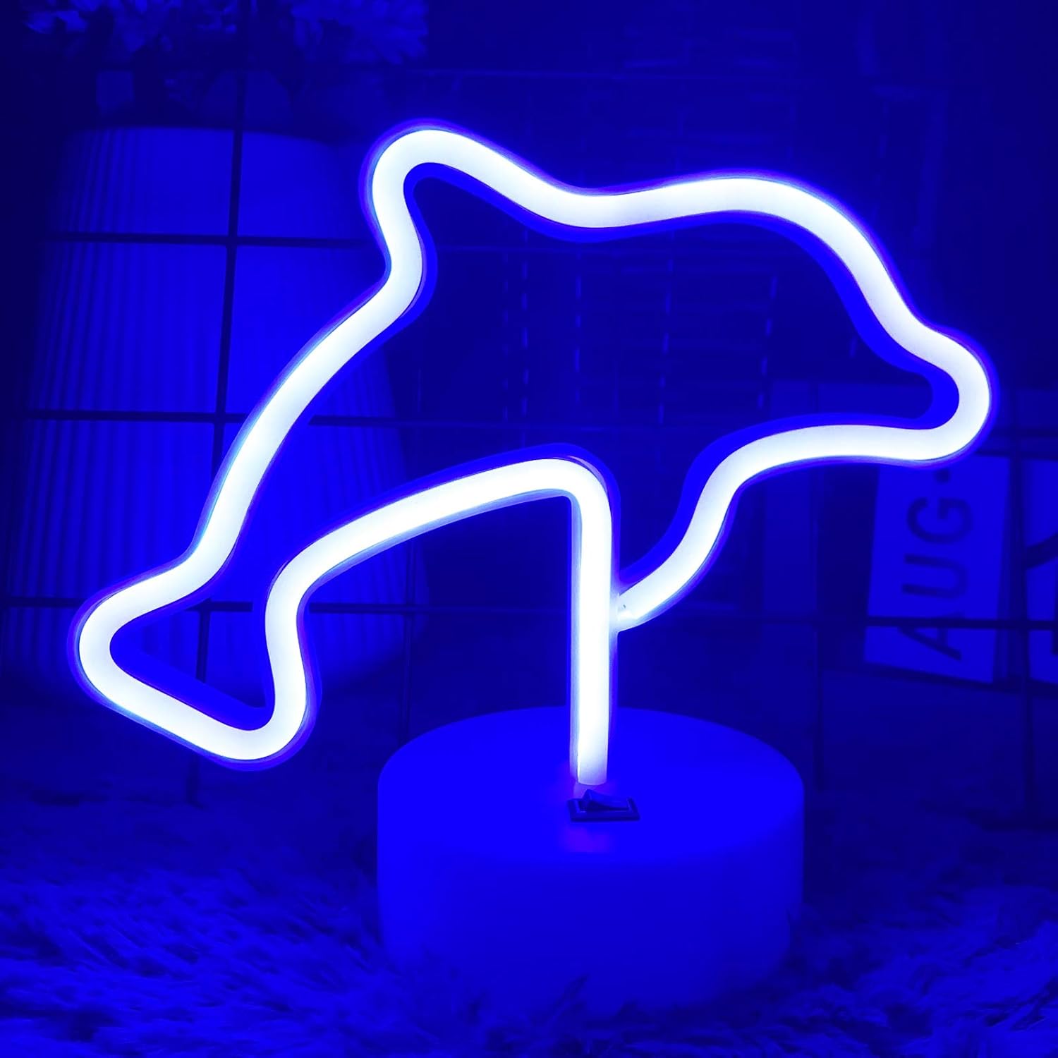 Blue Dolphin Neon Light Led Neon Sign Wall Decor Battery or USB Lamp ...