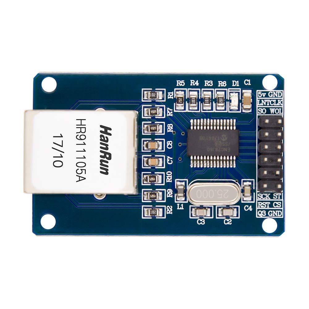 ENC28J60 ENC28J60-I/SO HR911105A Module réseau Ethernet LAN SPI 3,3 V pour Arduino AVR PIC LPC ...