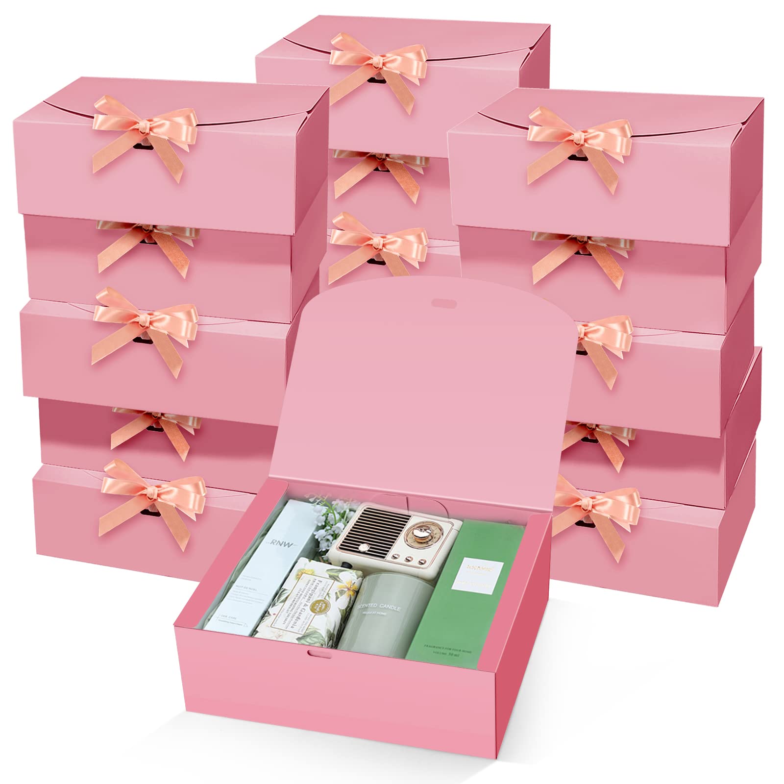PEKGRIL 15 PCs Gift Boxes with Lids, Pink 10X8X4 Inch Gift Boxes ...