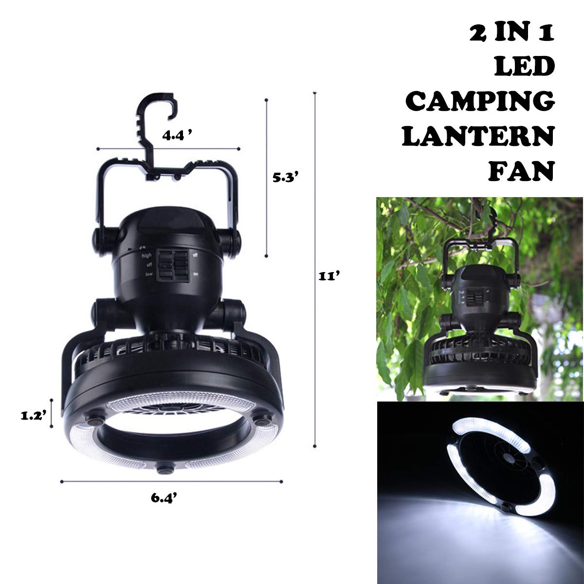 Outdoor 2 In 1 LED Lantern Ceiling Fan
