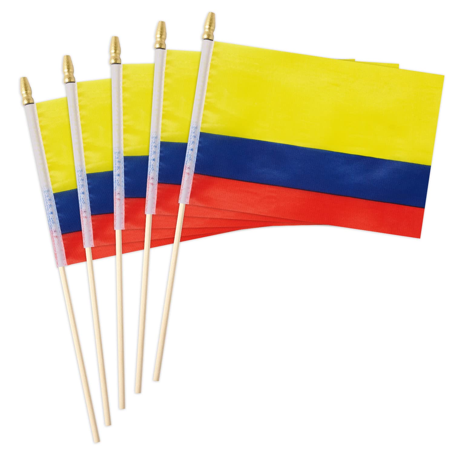 25 Pack Colombia Colombian Flag Small Mini Flag Wood Hand Held Stick ...