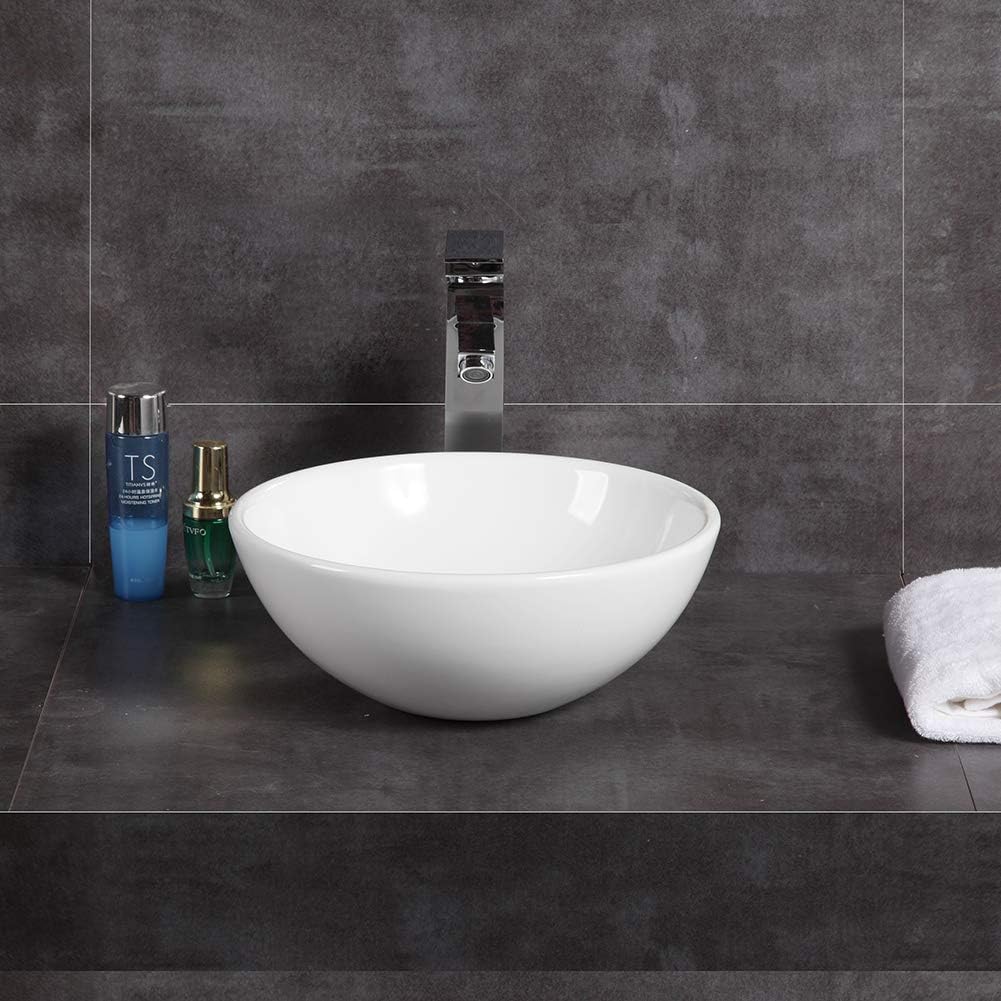 Modern Round Countertop Basin Sink Ceramic Vessel Bowl Washbasin for ...