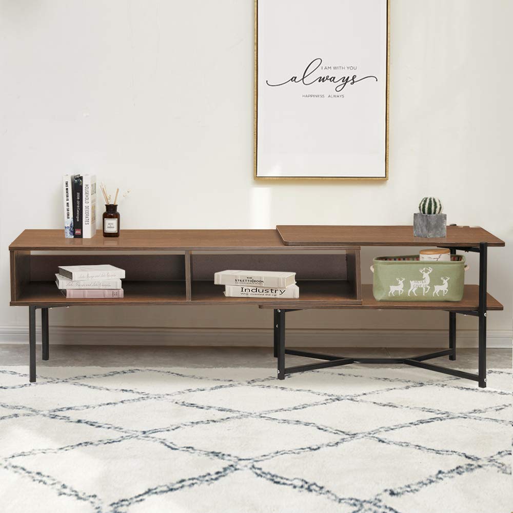 Television Stand for TVs up to 42", Adjustable TV Bench Stand 2-in-1 ...