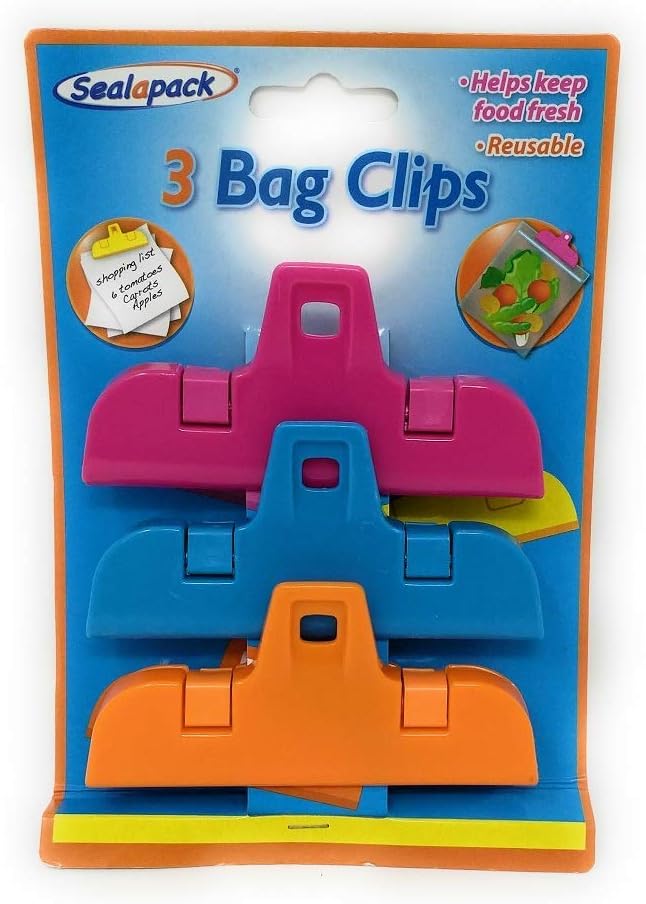 3PC LARGE BAG CLIPS - KITCHEN STORAGE FOOD FRESH FREEZER FRIDGE PLASTIC ...