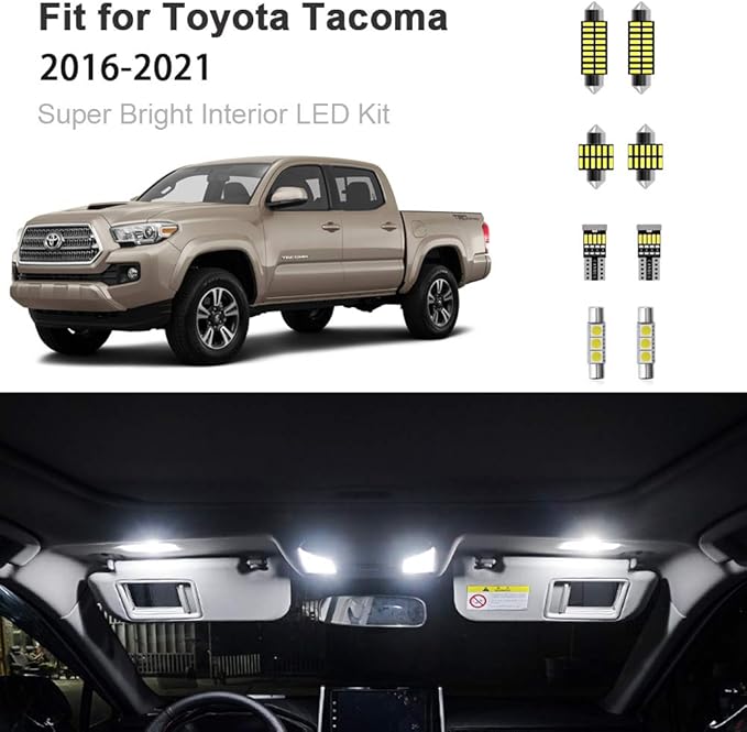 Amazon.com: 9pcs Tacoma Interior LED Lights Kit Super Bright LED Map ...