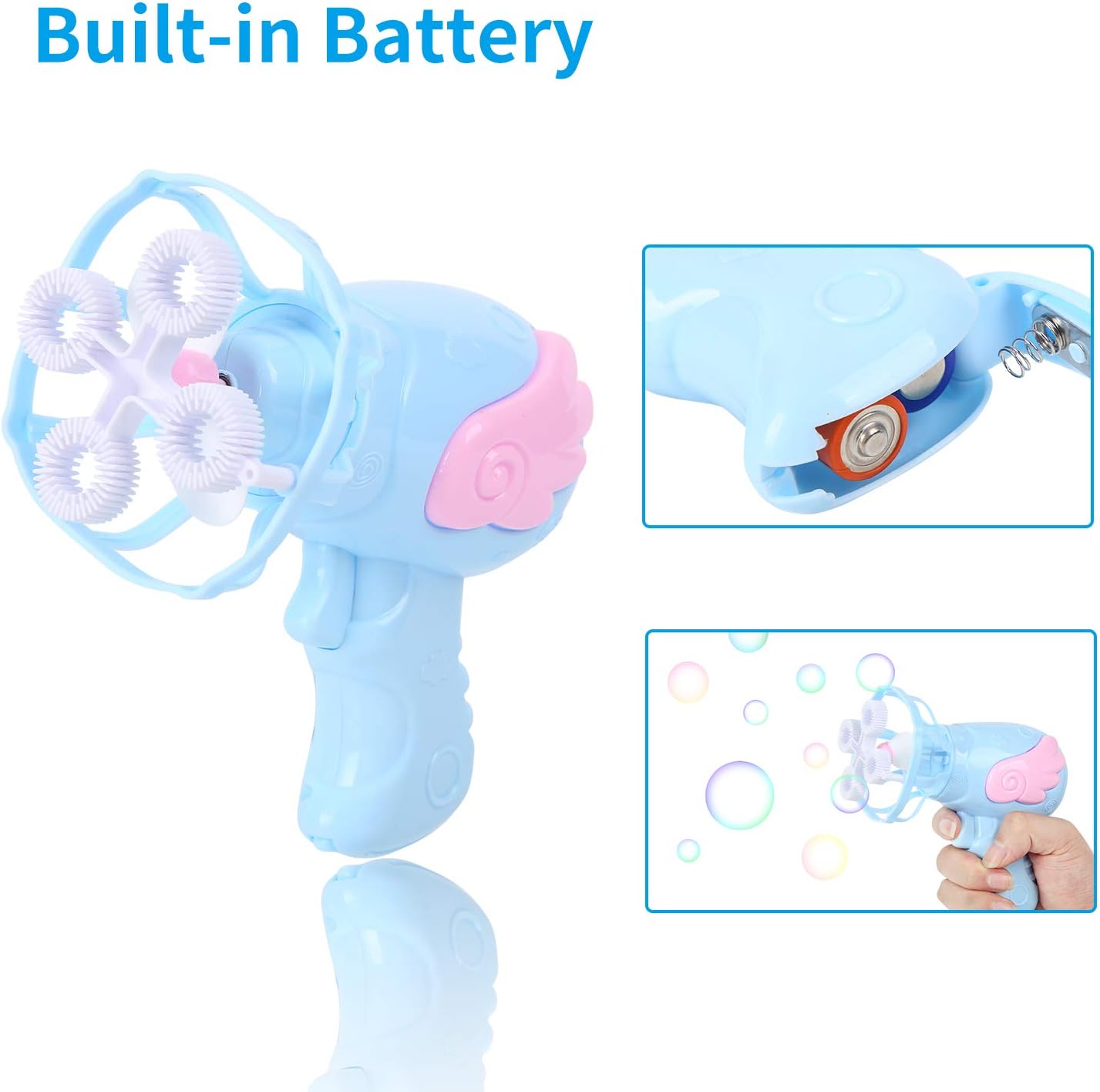 Herfun Soap Bubble Gun, Bubble Wands Bubble Gun Bubble Machine For Kids ...
