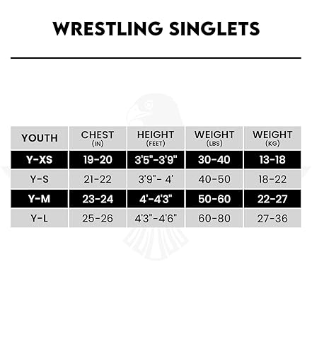Wrestling Singlet Youth Size Chart