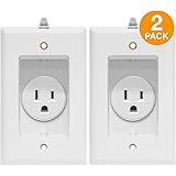Leviton 688-W 15 Amp, 125 Volt, 1 Gang Recessed Single Receptacle ...