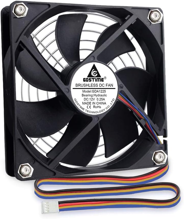 GDSTIME 120mm Fan 12V Computer Fan 120 x 25mm PWM CPU Fan 4 Pin PC Fan ...