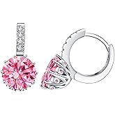 Amazon.com: Leverback Earrings,UHIBROS Stainless Steel Cubic Zirconia Round Dangle Drop Earrings ...