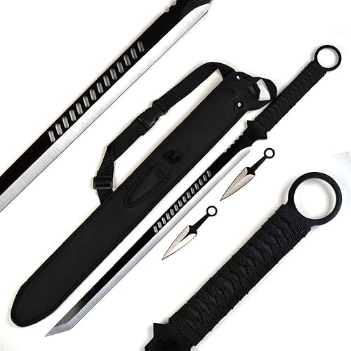 Ninja Sword Machete Throwing Knife Tactical Katana Tanto Blade, 27-Inch ...