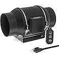 Amazon.com: Toolazy Quiet 6" Inline Duct Fan 405 CFM Ventilation Exhaust Fan EC Motor and ...