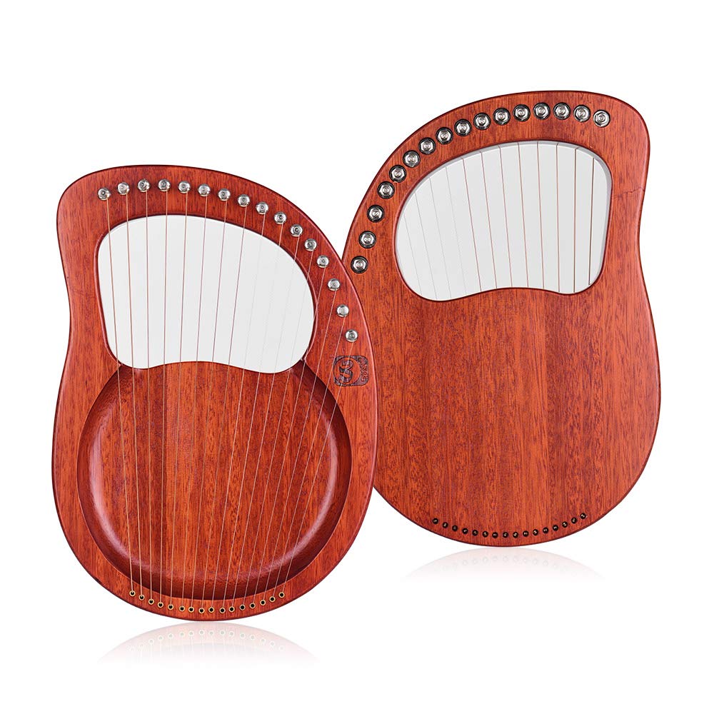 Mini Harp Walter.t 16-String Lyre Harp - Mahogany Wood With Carry Bag ...