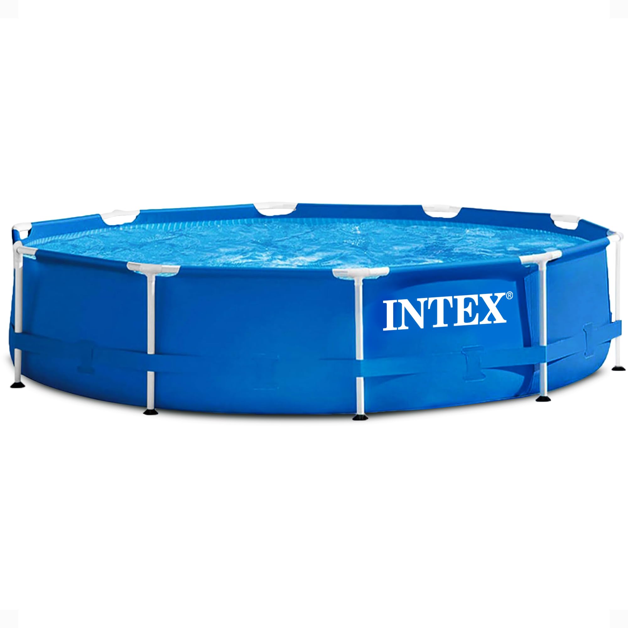 Intex 28200EH 10 Foot x 30 Inch 4 Person Outdoor Metal Frame Above ...