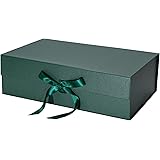 Amazon.com: WRAPAHOLIC 2Pcs Green Gift Box with Satin Ribbon, 8x8x4 ...