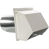 8 Inch Hooded Wall Vent with Screen and Damper,Outdoor Wall Exhaust ...