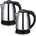 Amazon.com: Baquler 2 Pcs 2L Electric Kettle Stainless Steel Hot Water Kettle with Auto Shut off ...