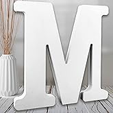 Amazon.com: AOCEAN 10 Inch White Big Wood Letters, Unfinished Wooden ...