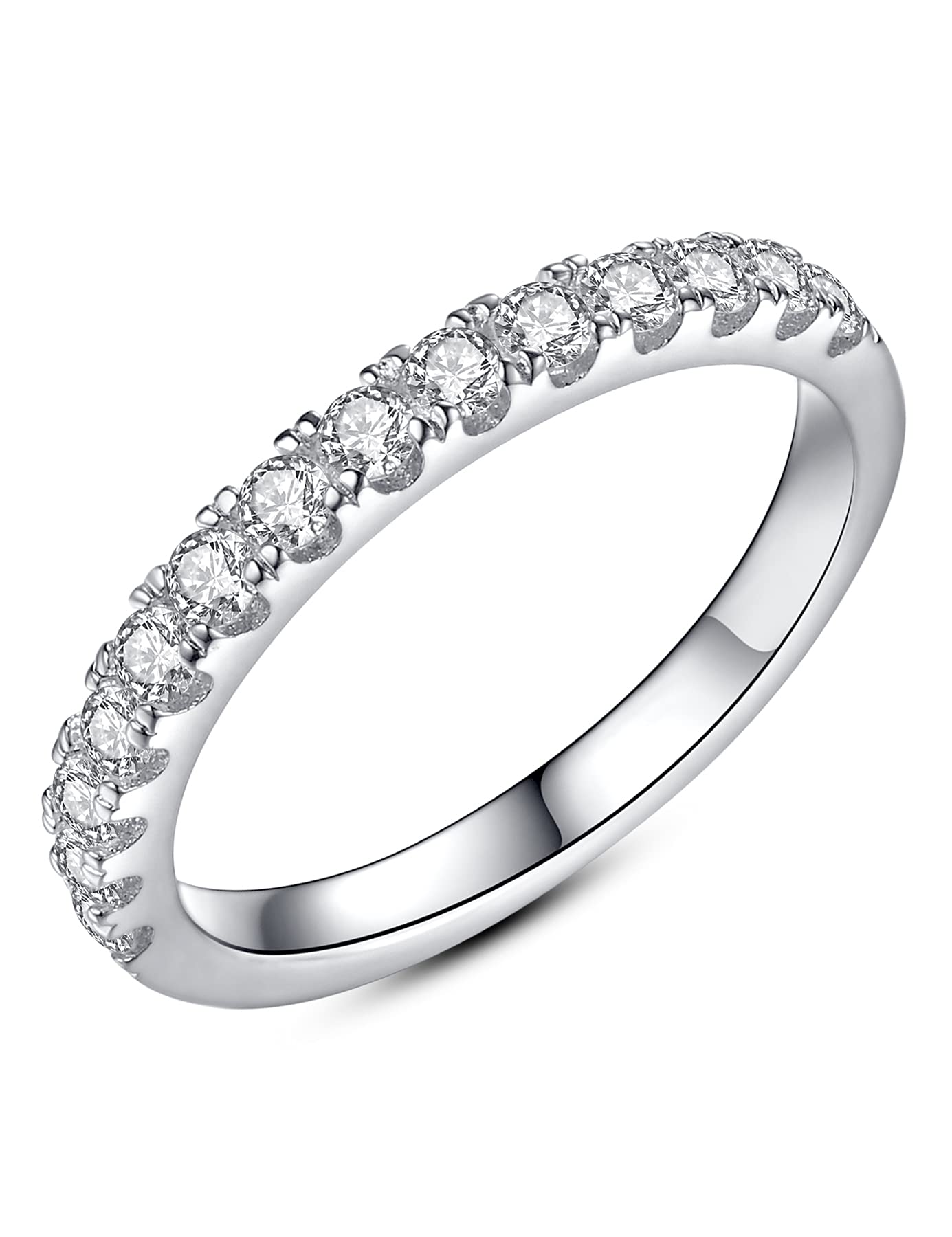 IMOLOVE Moissanite Wedding Band Wedding Rings for Women 0.35 ct D Color ...