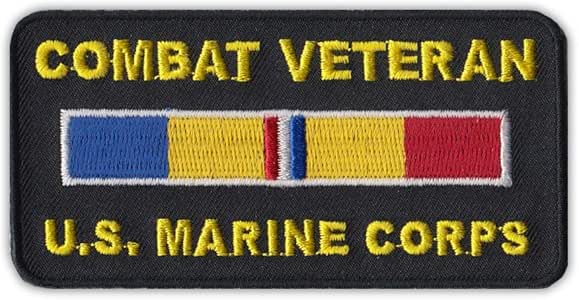 Amazon.com: Patch, Embroidered, Combat Veteran U.S. Marine Corps, 4" x ...