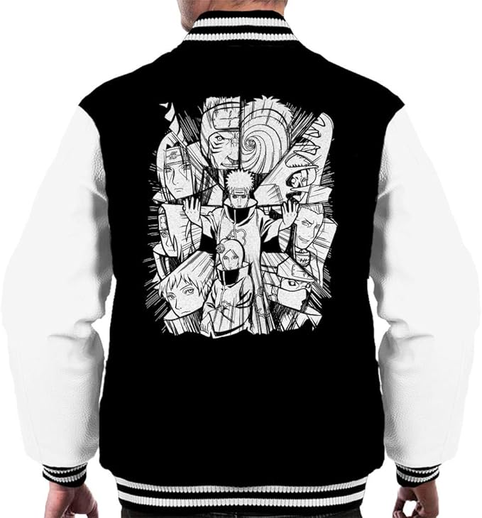 Naruto Big Character Montage Men's Varsity Jacket: Amazon.co.uk: Clothing