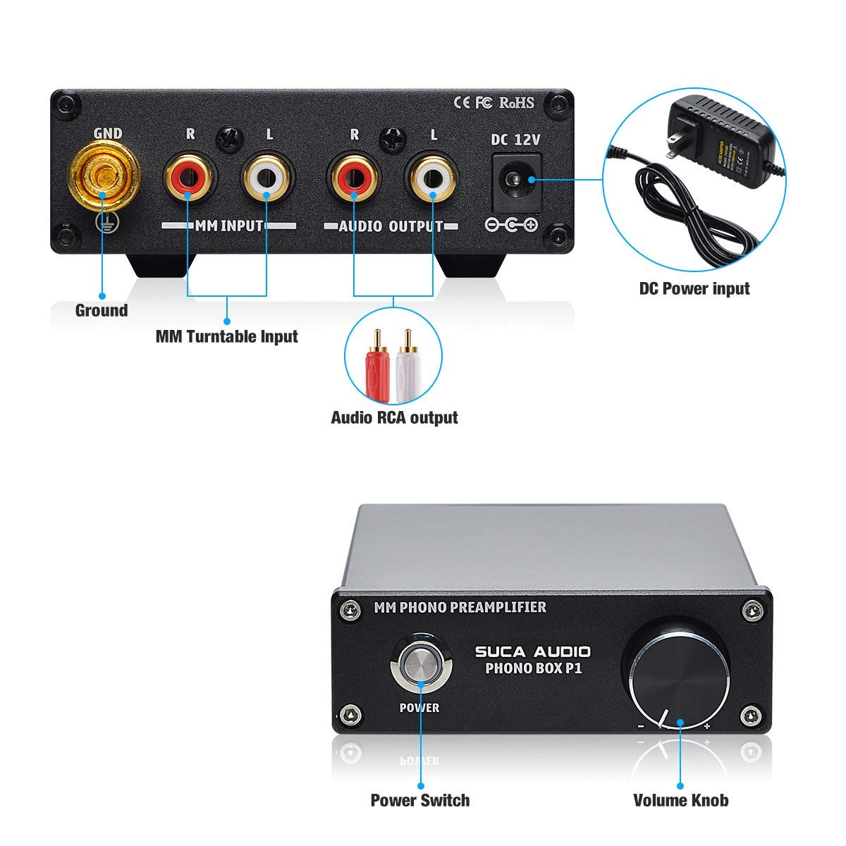 Mua SUCA-AUDIO Phono Turntable Preamp,Mini Phono Preamp Hi-Fi RIAA MM ...