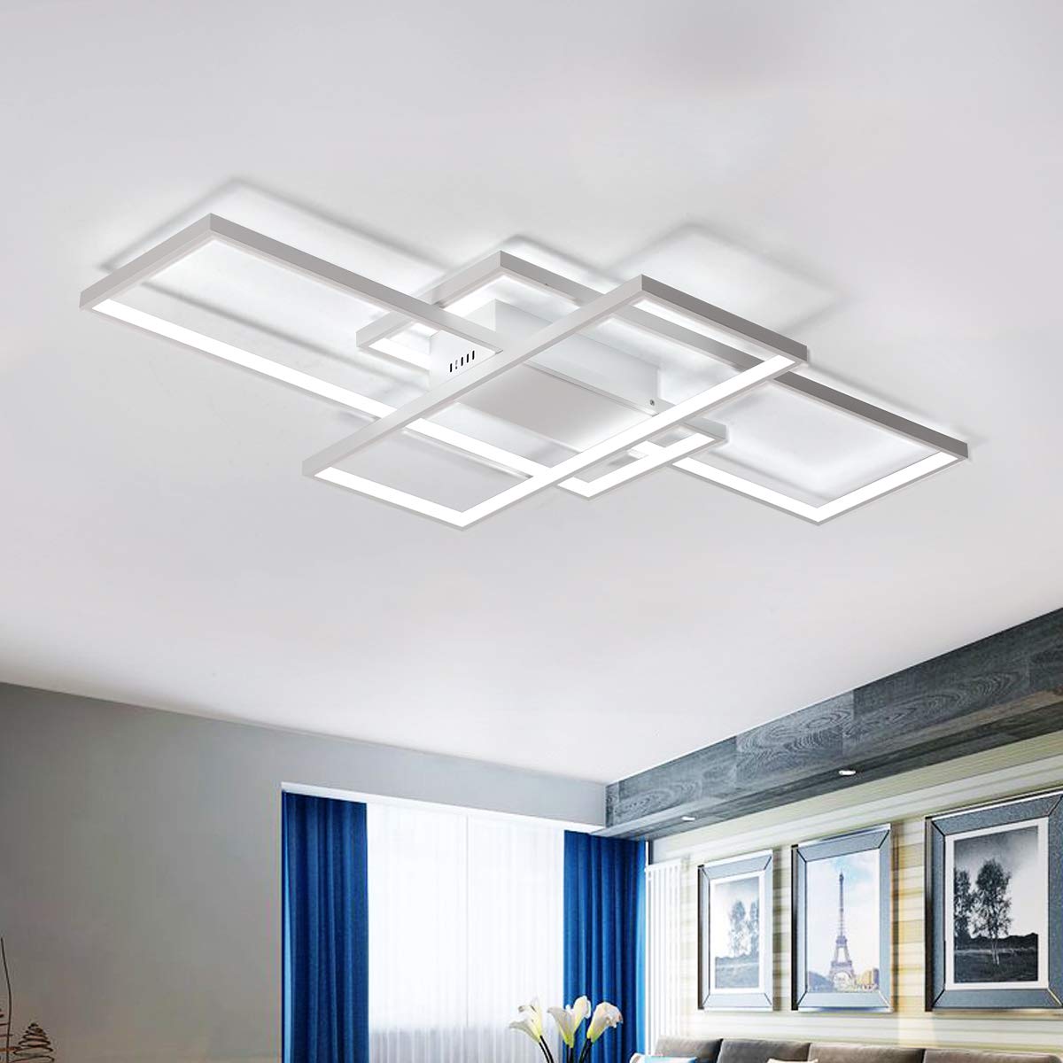 Jaycomey Ceiling Light,Modern LED Ceiling Lamps with 3 Squares,75W Cool ...