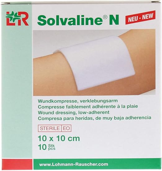 Solvaline N Kompressen 10x10 cm Steril, 10 St: Amazon.de: Drogerie ...