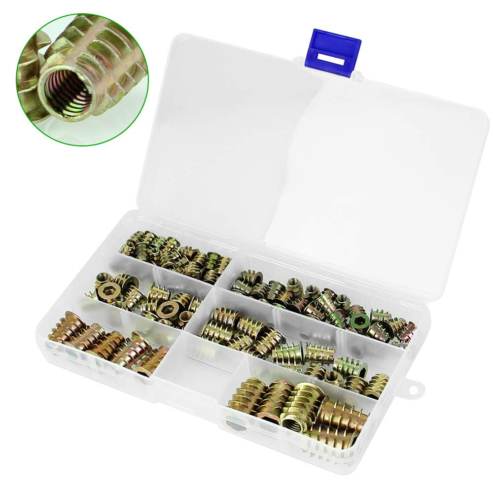 6 misure FAVENGO 100 pezzi inserti filettati M4/M5/M6/M8/M10 in lega di ...